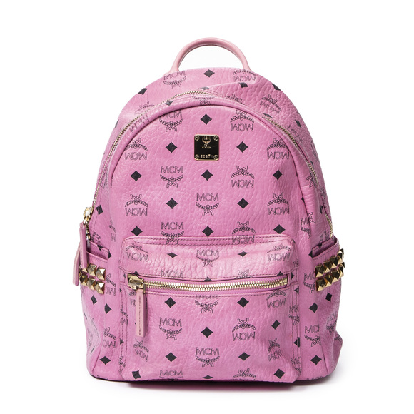 MCM | Bags | Mcm Small Side Stark Studded Backpack In Purple Visetos ...